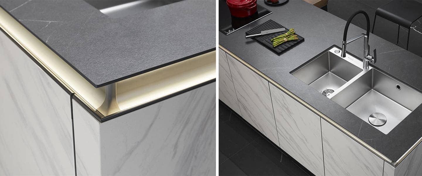 Modern Open Kitchen Cabinet With Island PLCC21415 - OPPEIN Canada