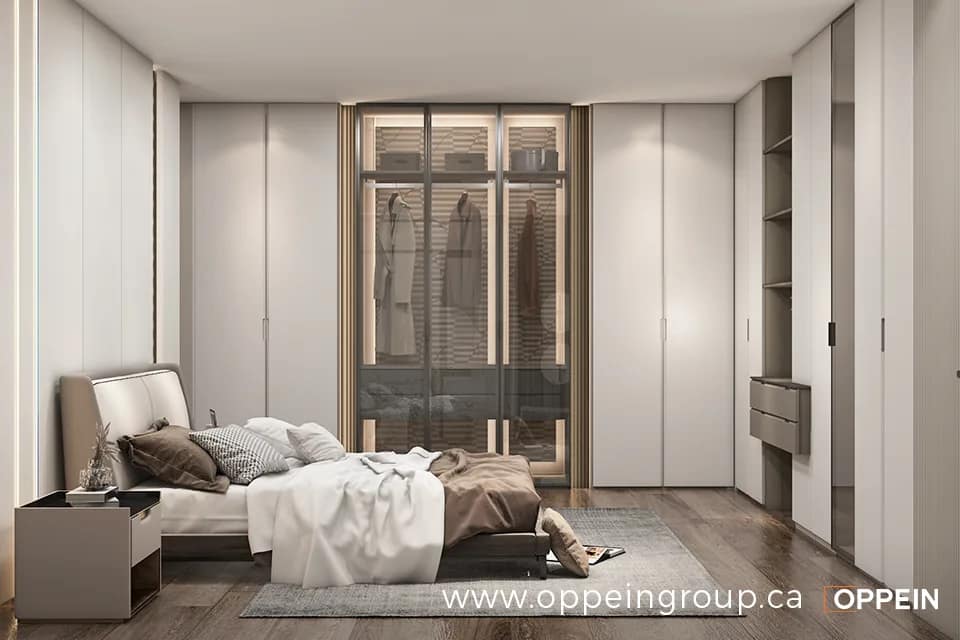 Grey Wardrobe Design Light Grey Interior Decor - Eleganza - OPPEIN