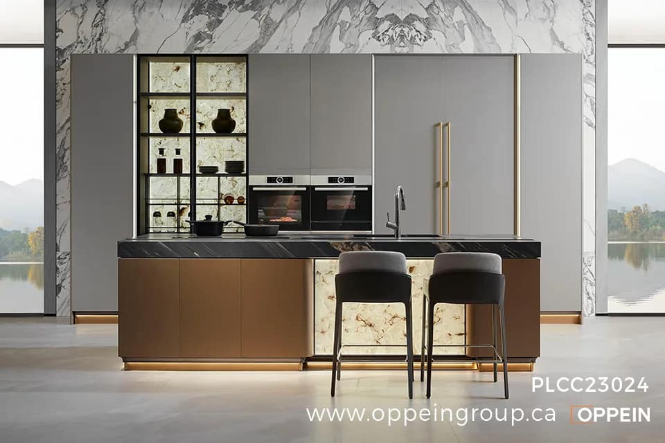 Modern European Kitchen Cabinets with Island - HOUMAS - OPPEIN
